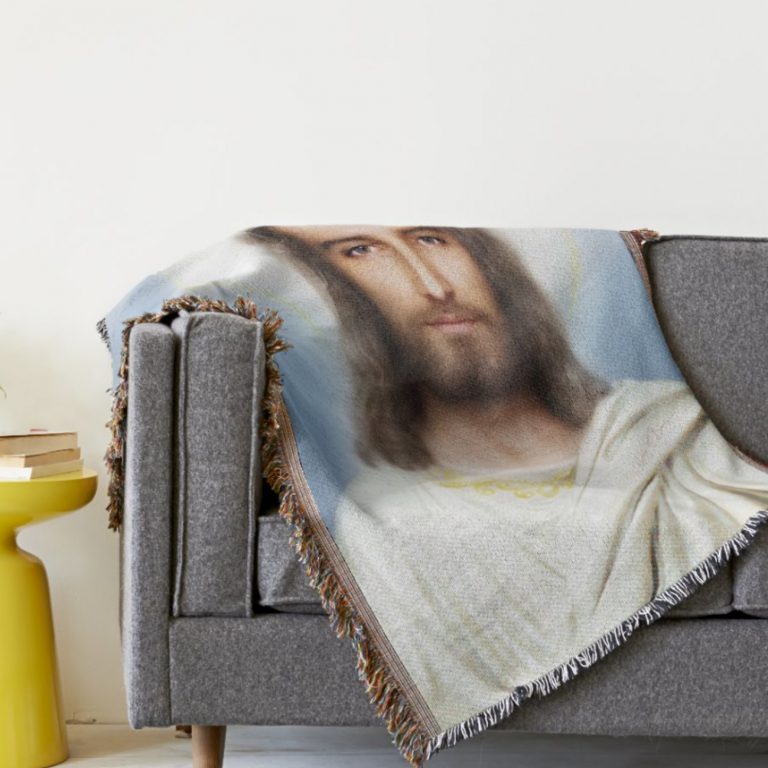 The Holy Face Woven Throw Blanket - RL George Studio